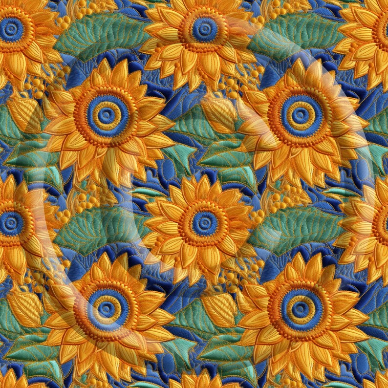 Sunflowers Embroidery Pattern Pack I - Seamless Surface Patterns for ...