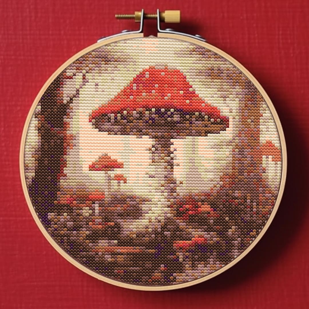 Mushroom Forest Cross Stitching Pattern - Counted Cross Stitch Pattern ...