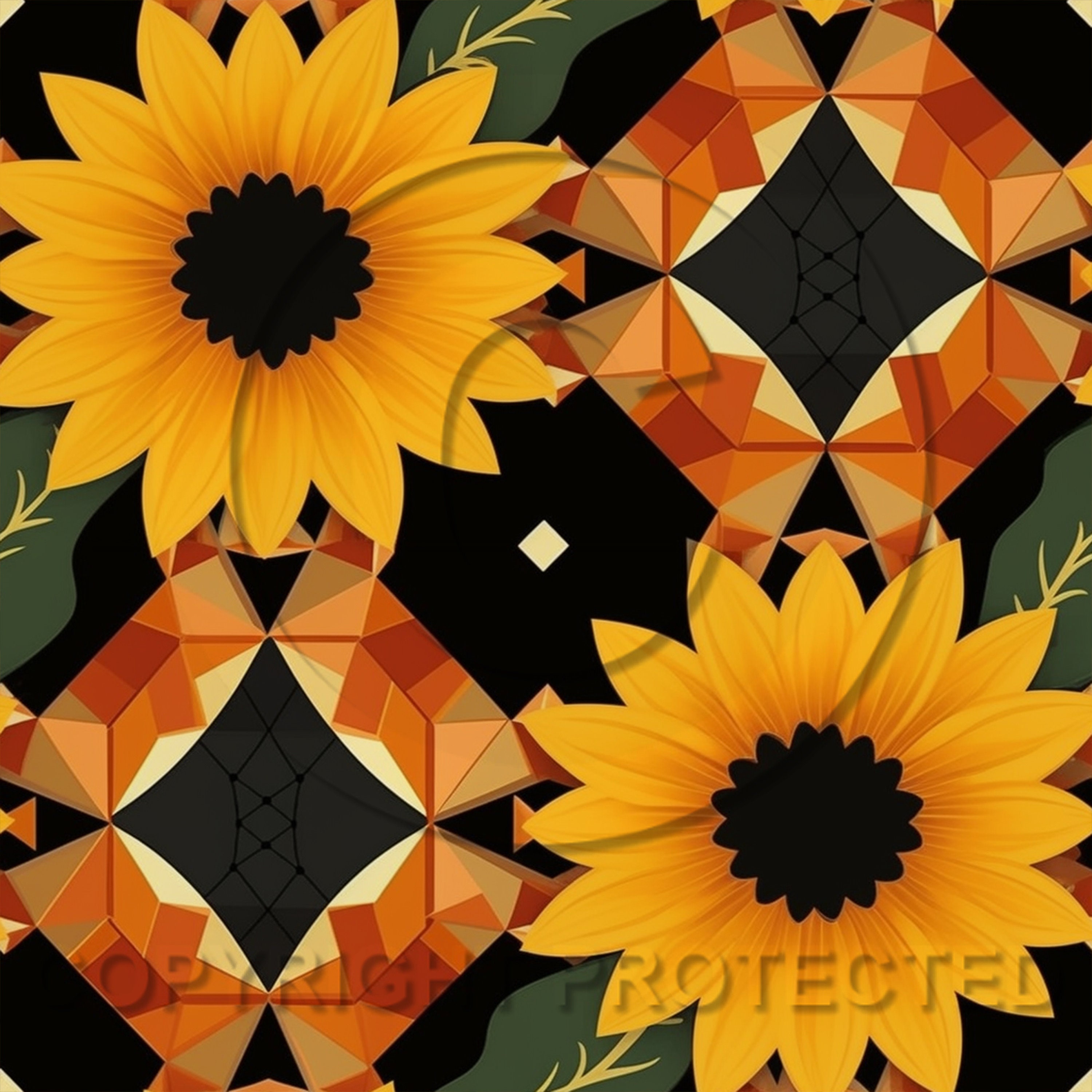 Sunflower Tiles Pattern Pack - Seamless Surface Patterns for Textiles ...