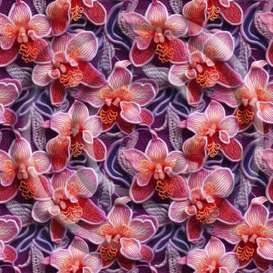 Orchids Embroidery Pattern Pack - Seamless Surface Patterns for ...