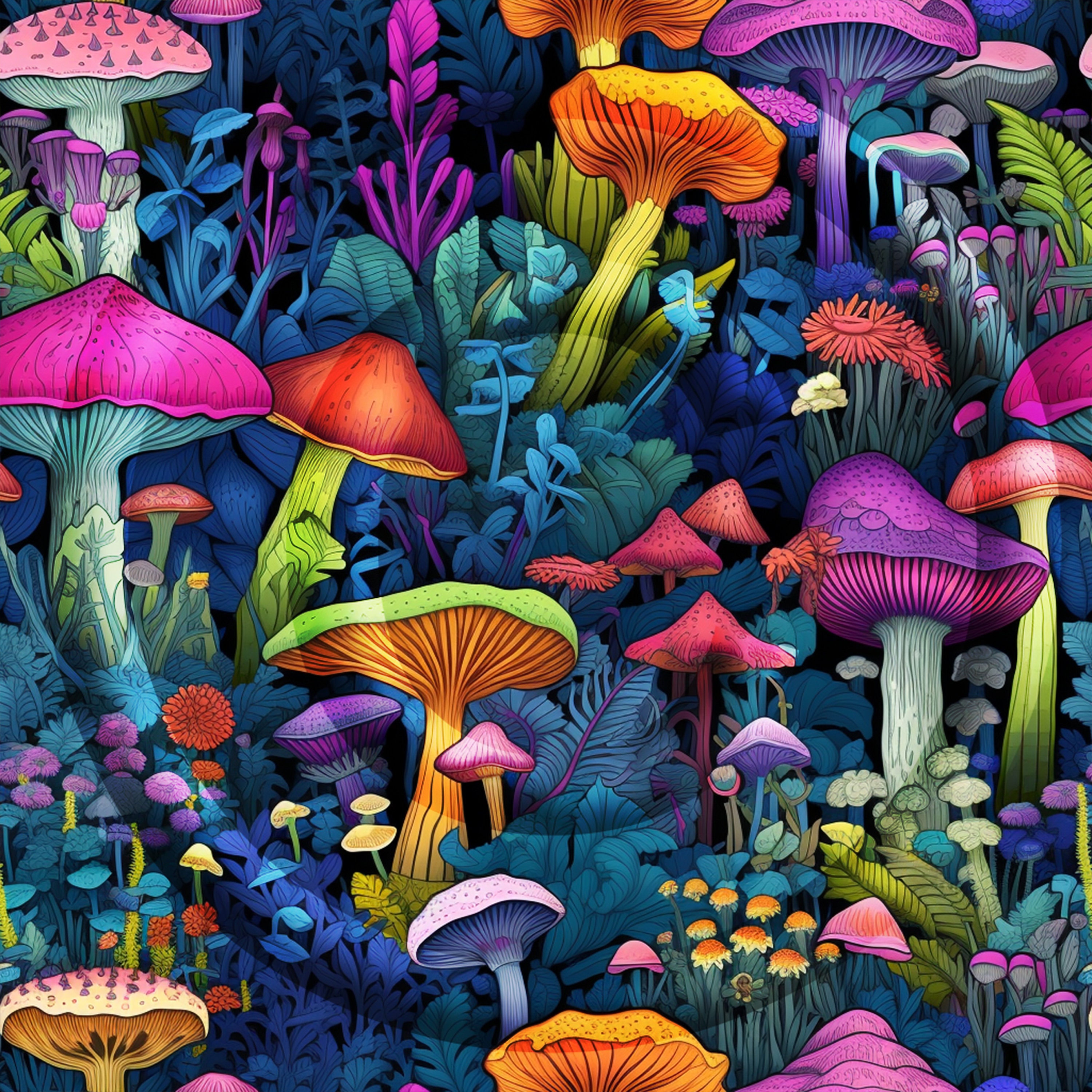 Psychedelic Gardens Mega Pattern Pack Seamless Surface - Etsy