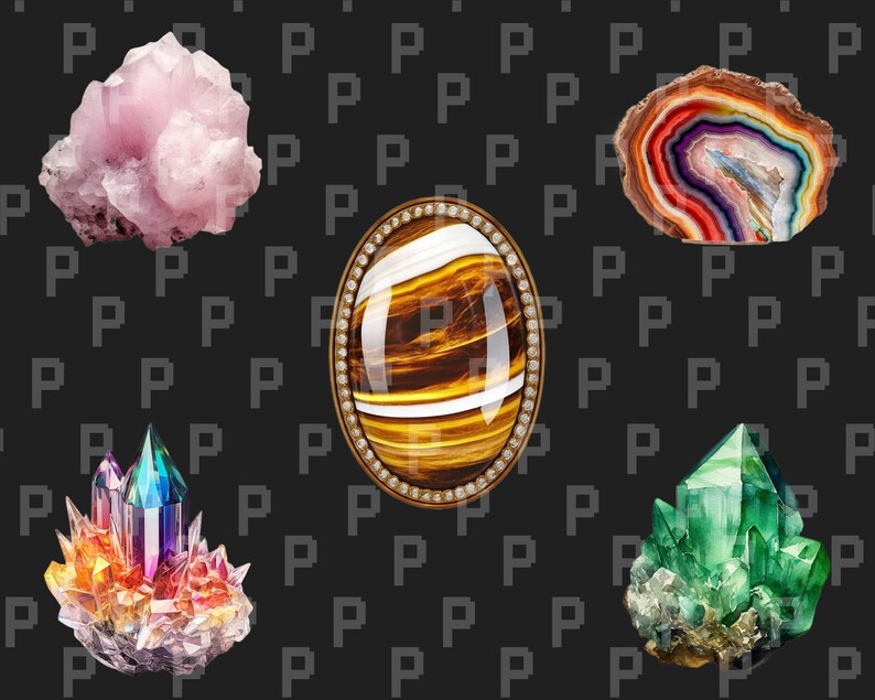 Rocks & Minerals Clip Art Pack - 50 Clip Art PNG Files With Transparent ...