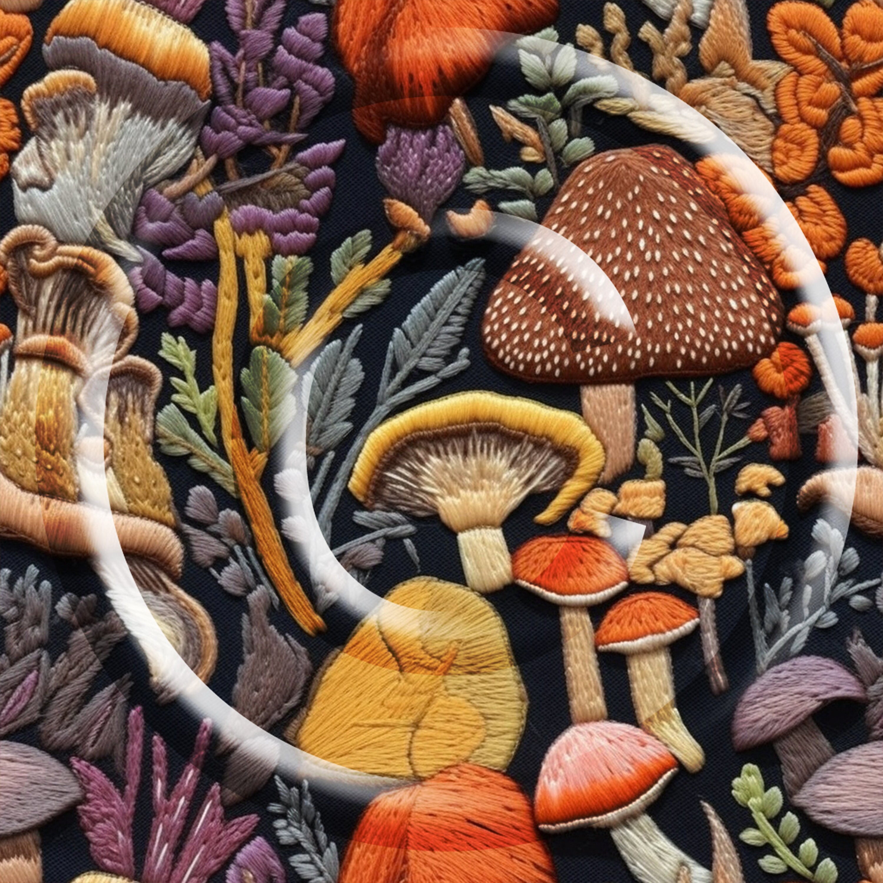 Mushroom Embroidery Pattern Pack II - Seamless Surface Patterns for ...