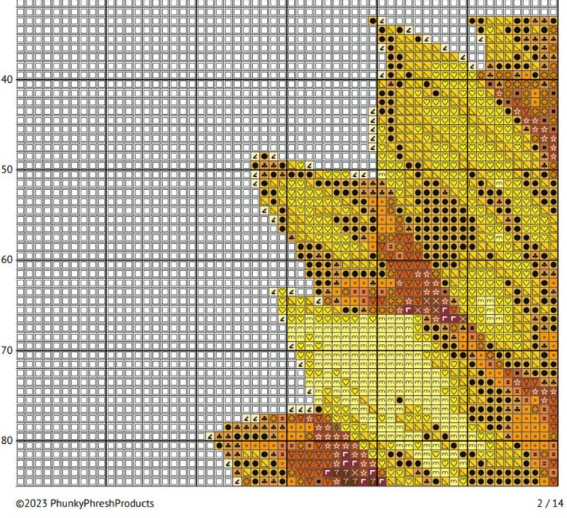 Sunny Sunflower - Counted Cross Stitch Pattern, 200x200, 25 DMC Colors ...