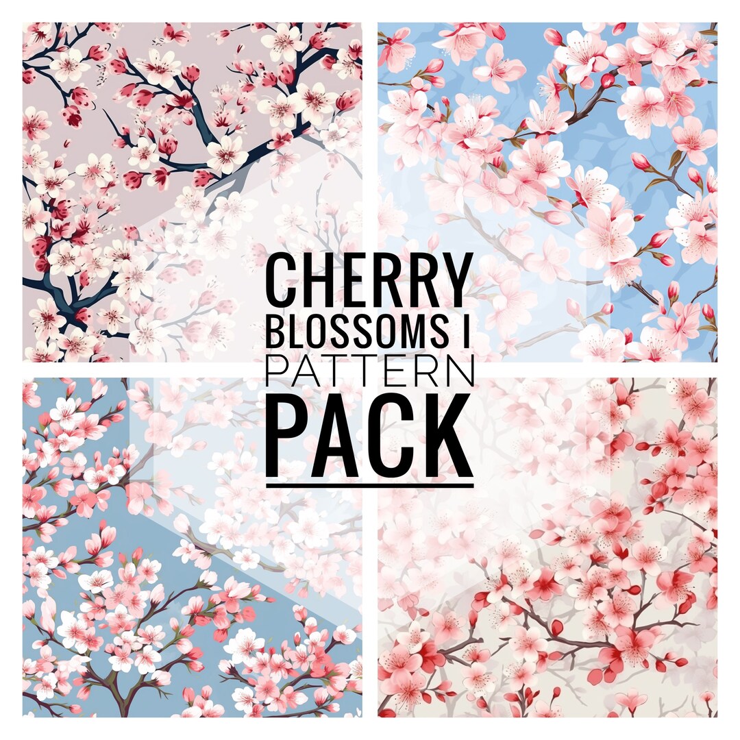 Cherry Blossoms I Pattern Pack - Seamless Surface Patterns for Textiles ...