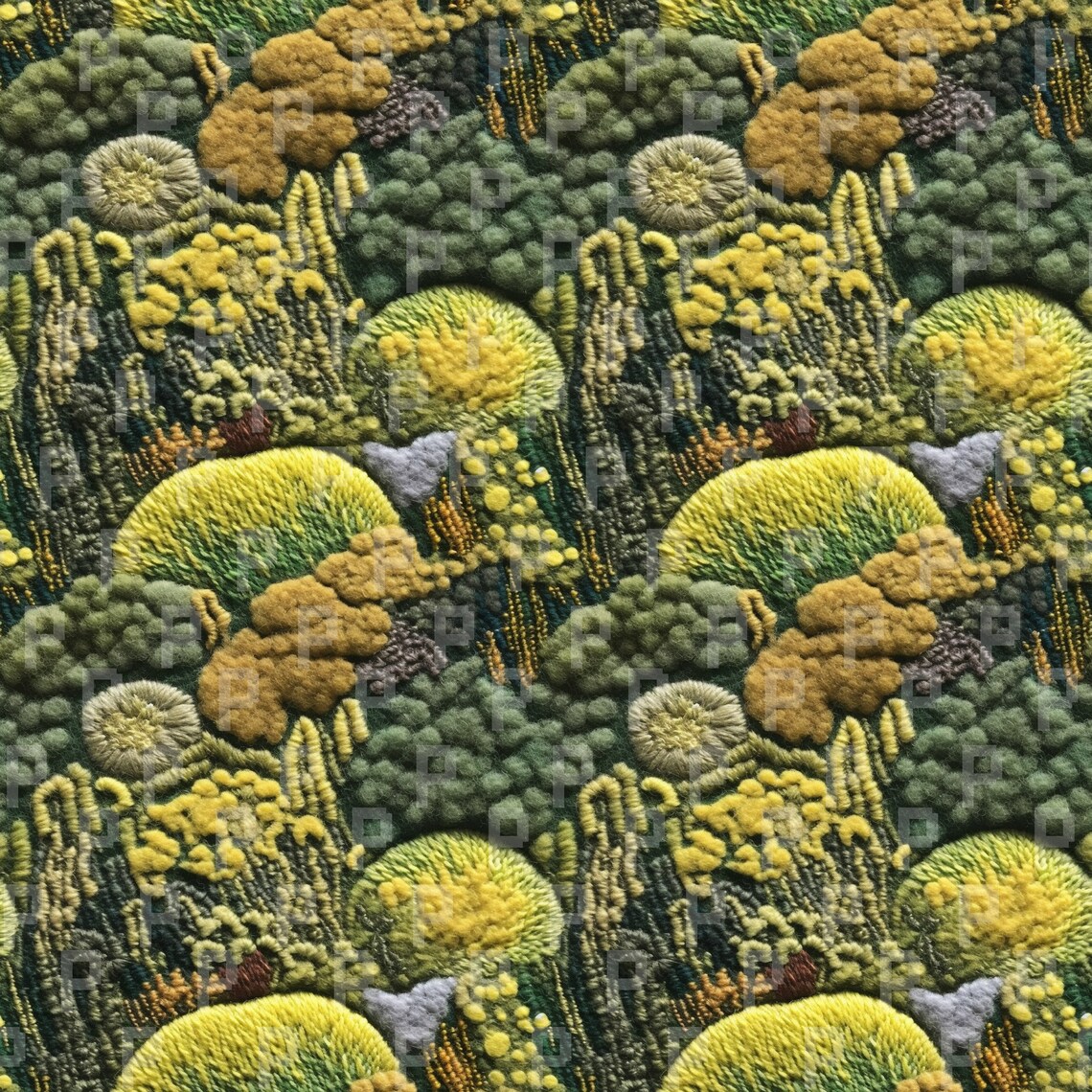 Moss Embroidery Pattern Pack III - Seamless Surface Patterns for ...