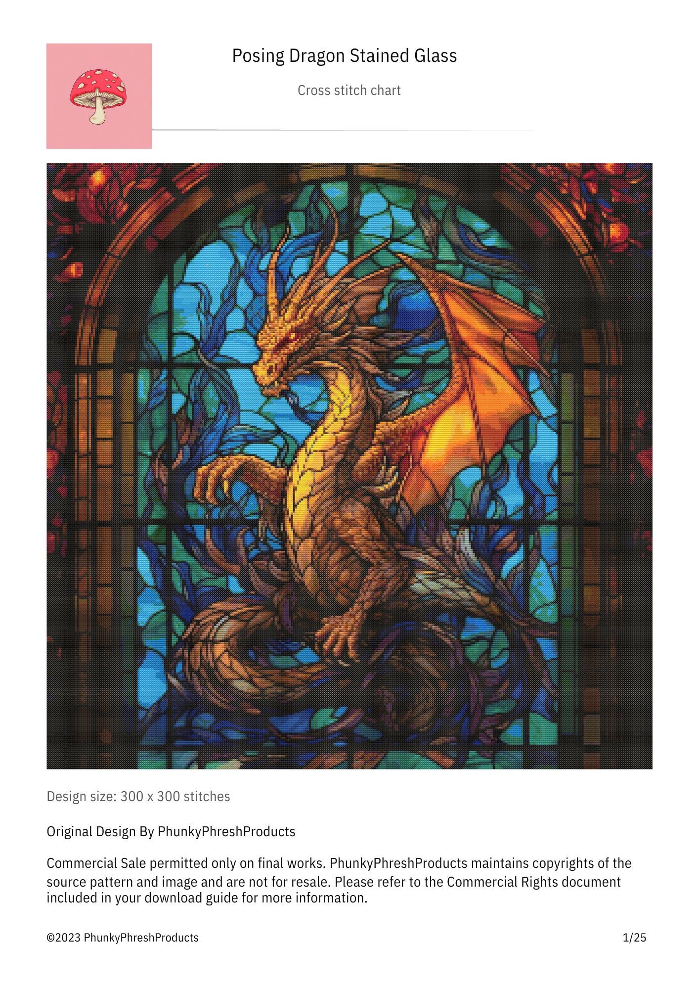 Medieval Dragon Stained Glass Patterns