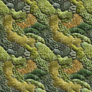 Moss Embroidery Pattern Pack II - Seamless Surface Patterns for ...
