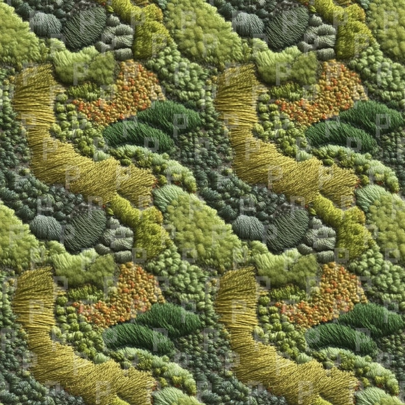 Moss Embroidery Pattern Pack II - Seamless Surface Patterns for ...