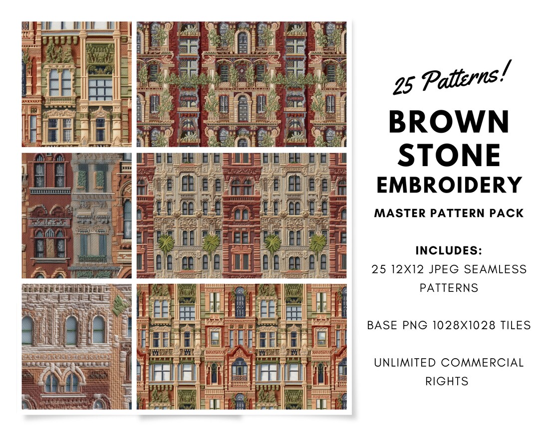 Brownstones Embroidery Master Pack 25 Patterns Base Tiles & Commercial ...