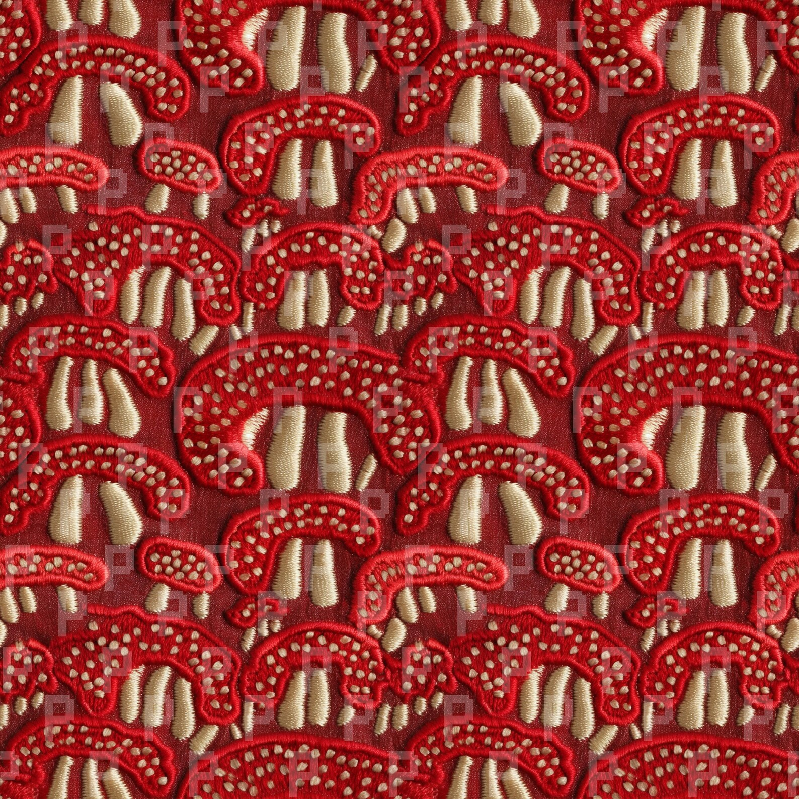Mushroom Embroidery Pattern Pack VI - Seamless Surface Patterns for ...