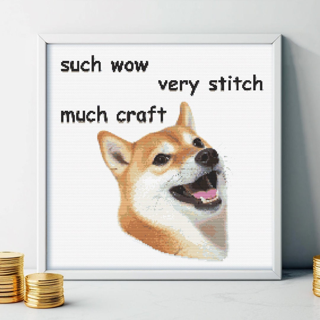 Such Wow, Doge Meme - 200x200, 30 Colors Counted Cross Stitch Pattern ...