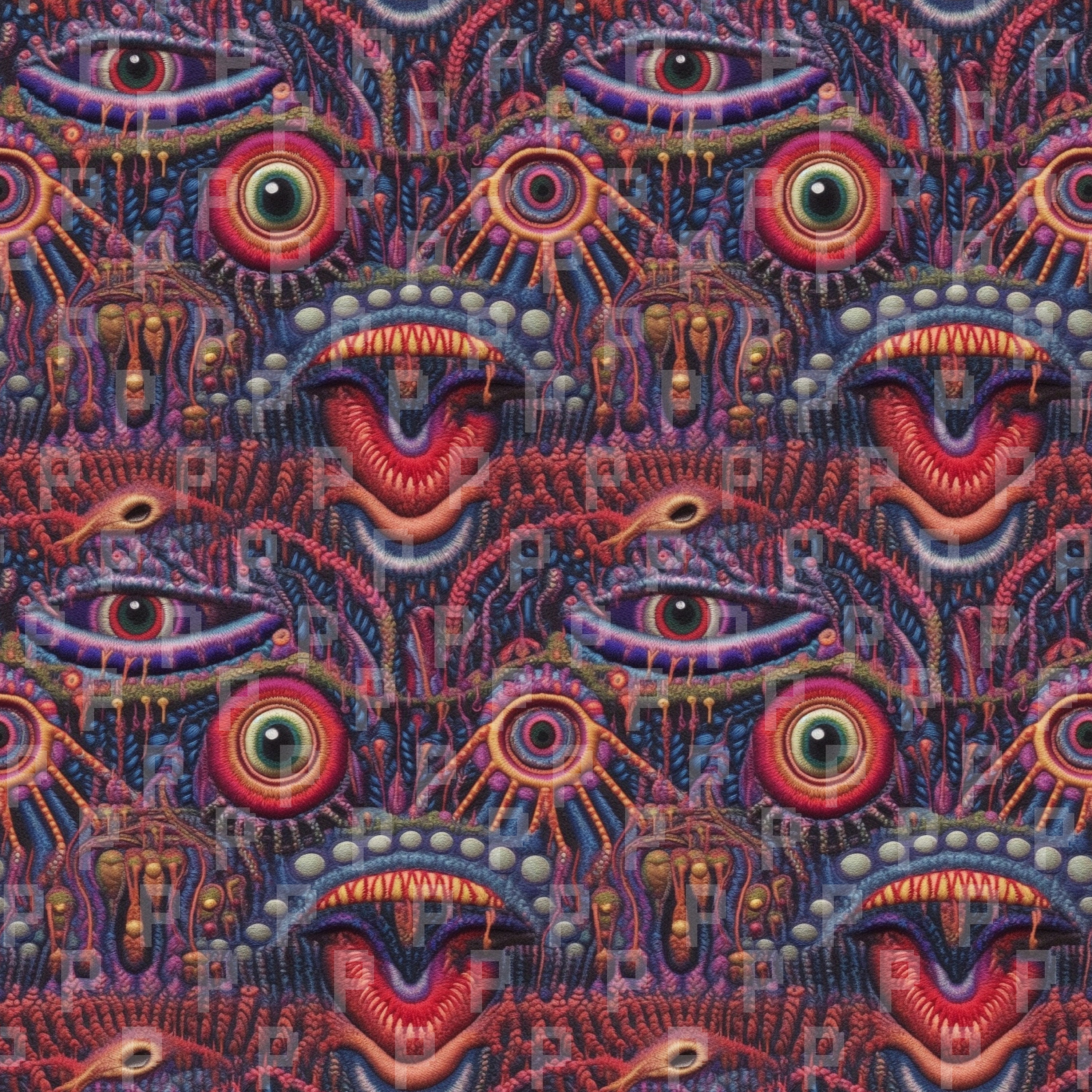 Psychedelic Experiences Embroidery Pattern Pack I - Seamless Surface ...