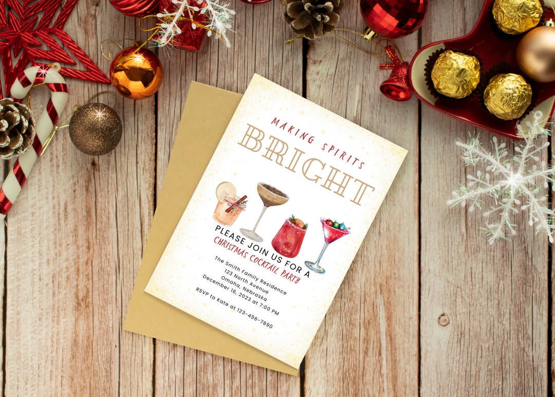 Making Spirits Bright Invitation Instant Download & Editable - Etsy