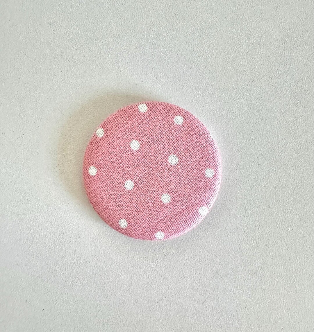 Pink Polka Dot Badge Button - Etsy