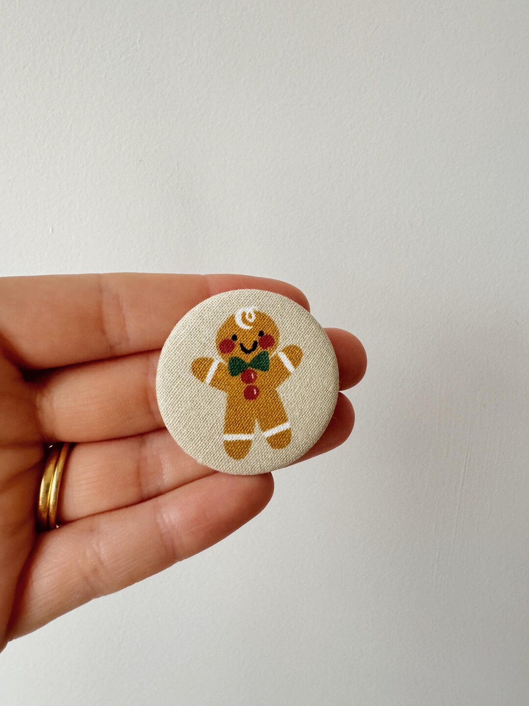 Gingerbread Man Badge Button - Etsy