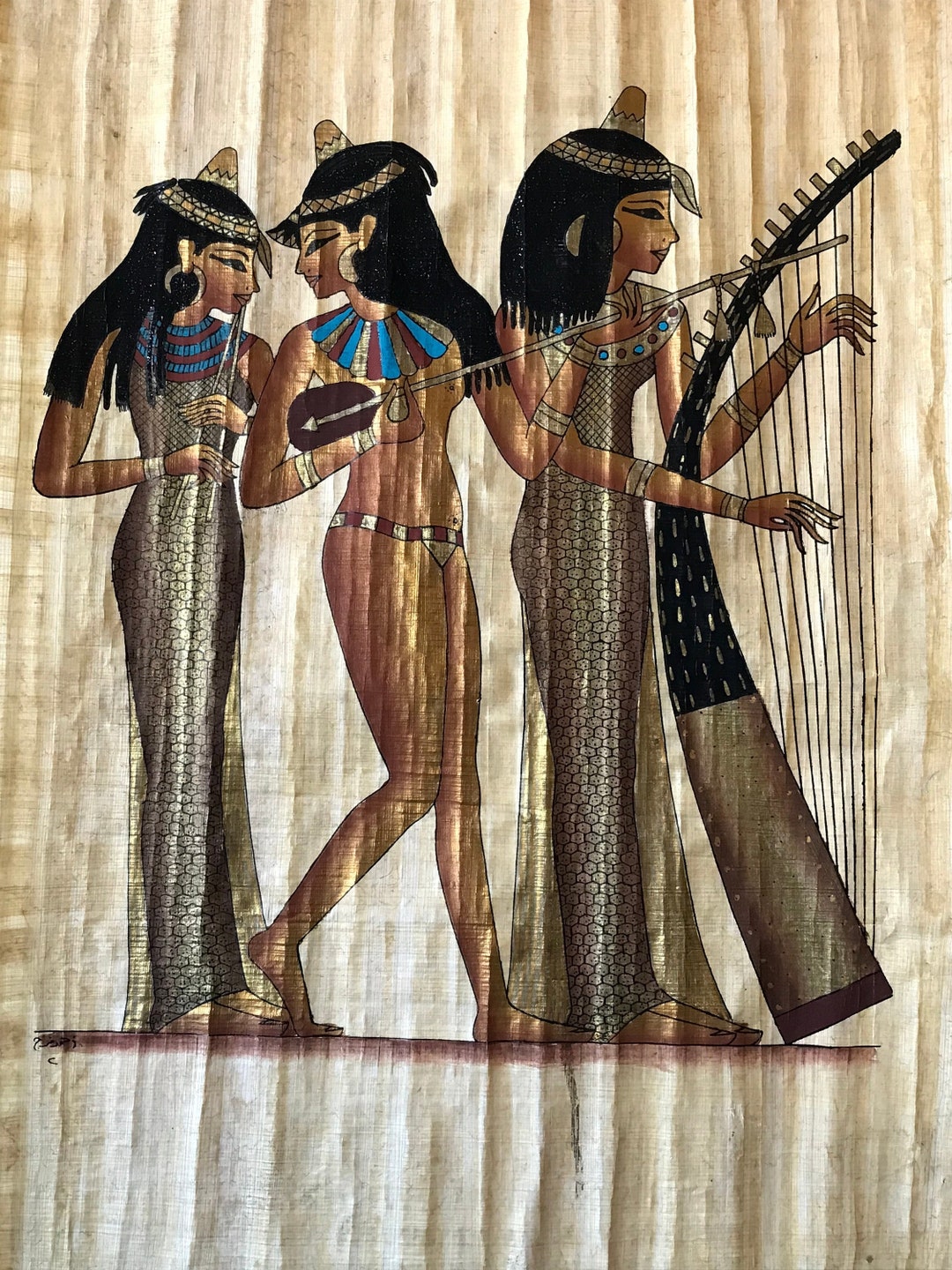 Musicians of Amun Papyrus Painting - Etsy