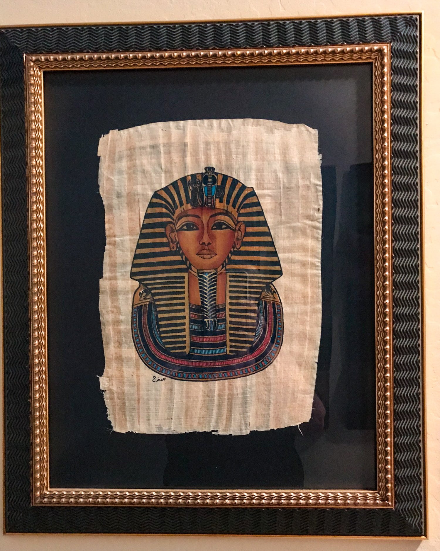 Papyrus Painting King Tut Full Funeral Mask Profile - Etsy