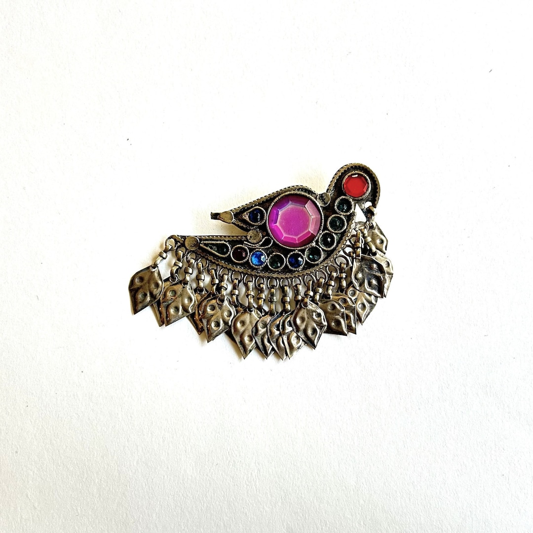 Silver Toned Bird Design Hair Jewelry, Afghan Kuchi Tribal Jewelry With ...