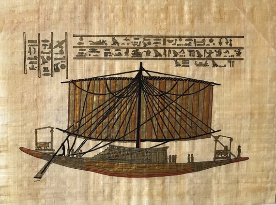 Solar Boat Papyrus Art Papyrus Painting | Etsy