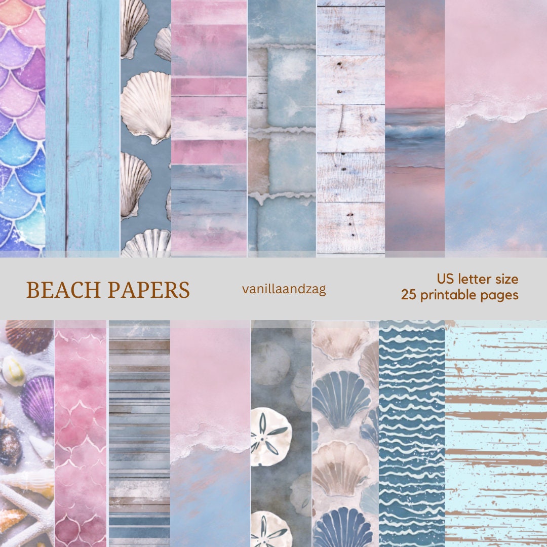 Beach Scrapbook Backgrounds, Scrapbooking, Junk Journal, Scrapbook ...