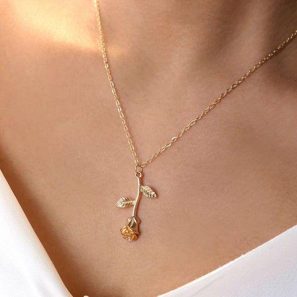 Rose Necklace - Etsy