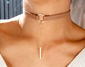 Beige Suede Choker / Brown Suede Choker / Brown Velvet Choker - Etsy