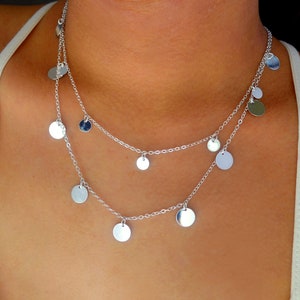 Silver Coins Necklace Set / Silver Coin Necklace / Coin Necklace Silver ...