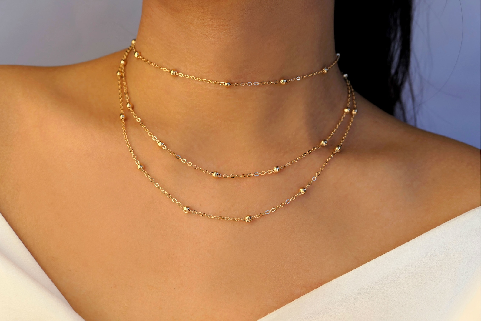 Silver or Gold Multi Layer Necklace Set, Gold Layered Stacking Jewelry ...