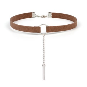Beige Suede Choker / Brown Suede Choker / Brown Velvet Choker ...