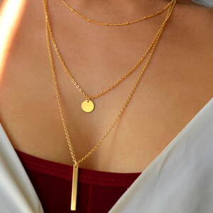 Multi Layer Gold Necklace Set / Gold Stacking Necklace / Gold Layering ...