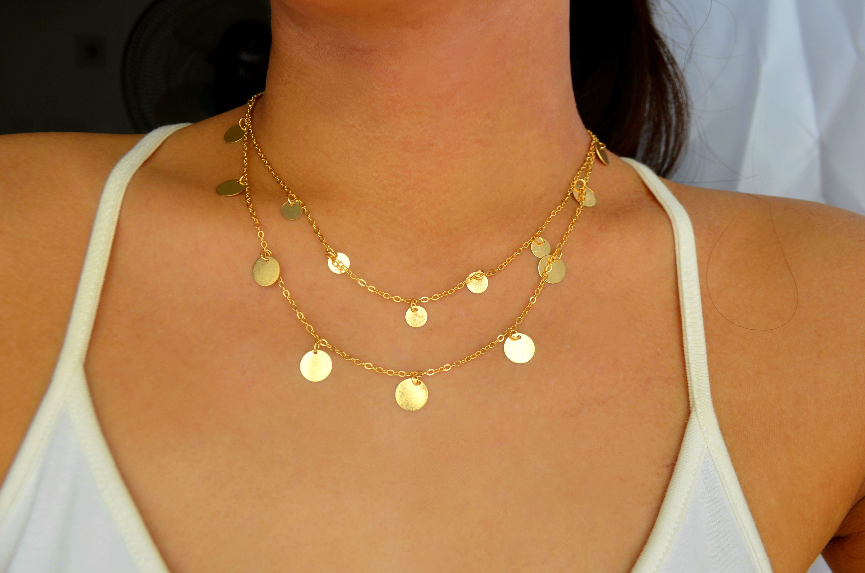 Gold coins necklace set / gold coin necklace / coin necklace | Etsy