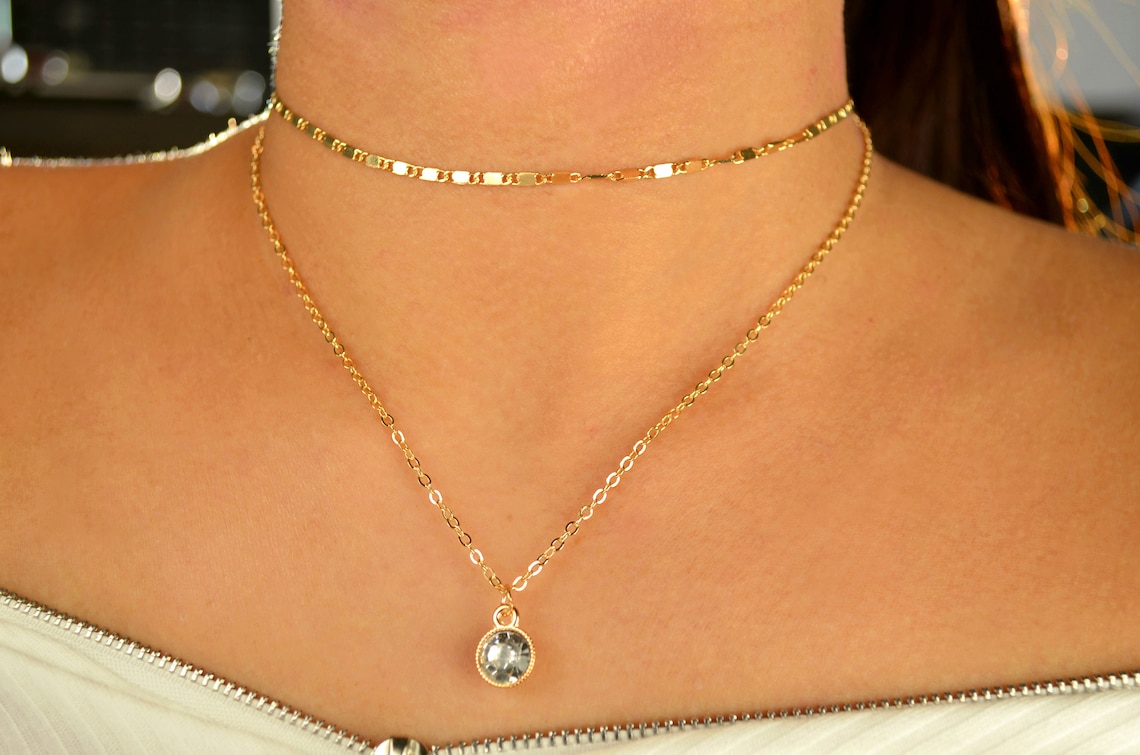 Gold Cz Choker / Gold Choker Necklace / Diamond Necklace / | Etsy