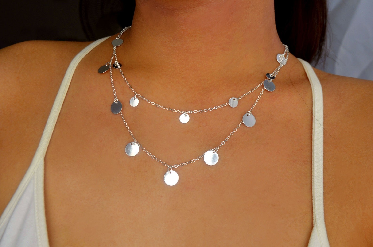 Silver Coins Necklace Set / Silver Coin Necklace / Coin Necklace Silver ...