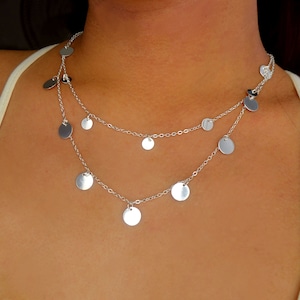Silver Coins Necklace Set / Silver Coin Necklace / Coin Necklace Silver ...