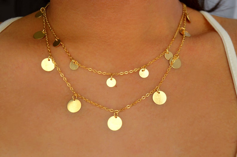 Gold coins necklace set / gold coin necklace / coin necklace | Etsy