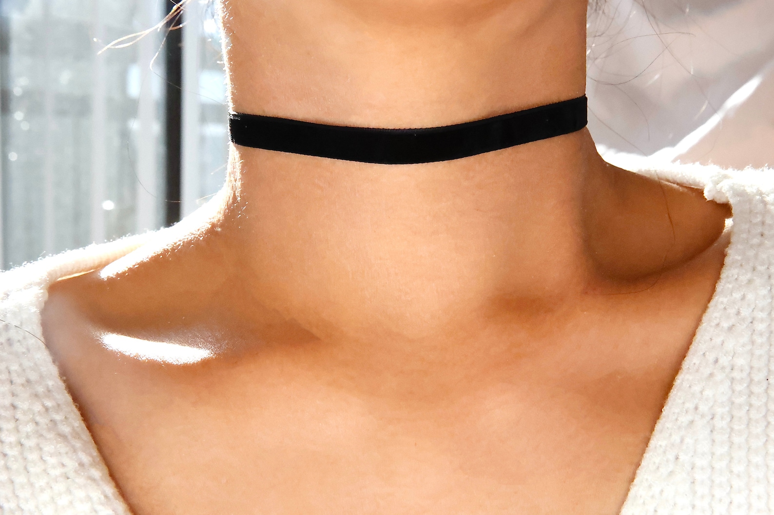 Deep Red Velvet Choker Necklace, Colored Velvet Multi Chokers, Gothic ...