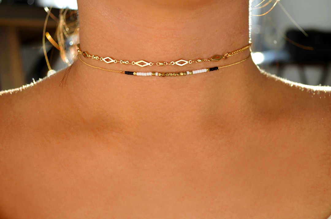 Two-in-1 Dainty Choker Set, Delicate Thin Layering Necklace, Layered ...