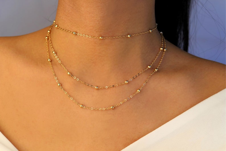 Silver or Gold Multi Layer Necklace Set, Gold Layered Stacking Jewelry ...