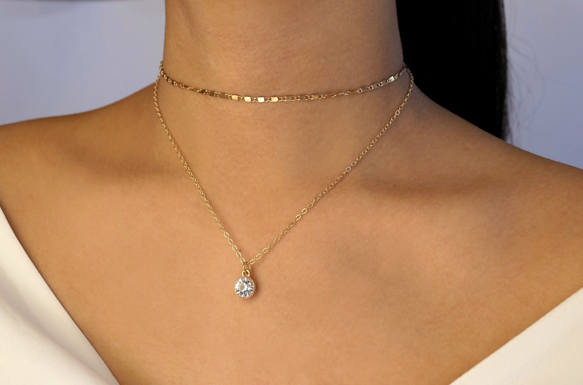 Gold Cz Choker / Gold Choker Necklace / Diamond Necklace / - Etsy