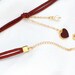 Red Dangling Heart Suede Choker / Red Suede Choker Dangling Heart Charm ...