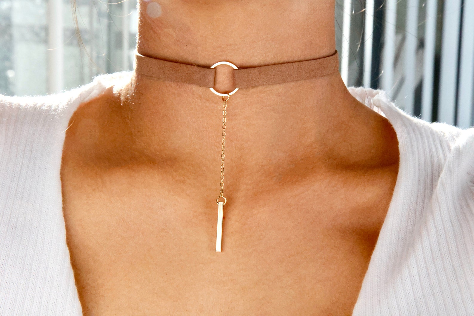 Beige Suede Choker / Brown Suede Choker / Brown Velvet Choker - Etsy