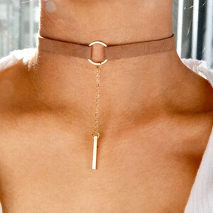 Beige Suede Choker / Brown Suede Choker / Brown Velvet Choker ...