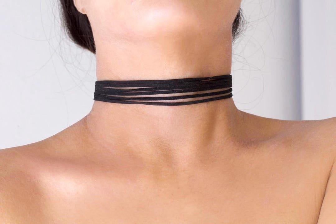 Multi Stacked Black Suede Choker, Black Stacking Layered Statement ...