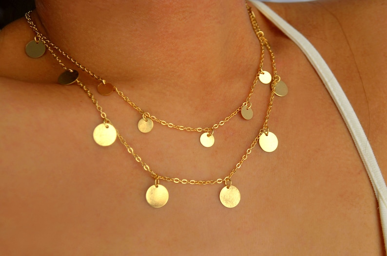 Gold coins necklace set / gold coin necklace / coin necklace | Etsy
