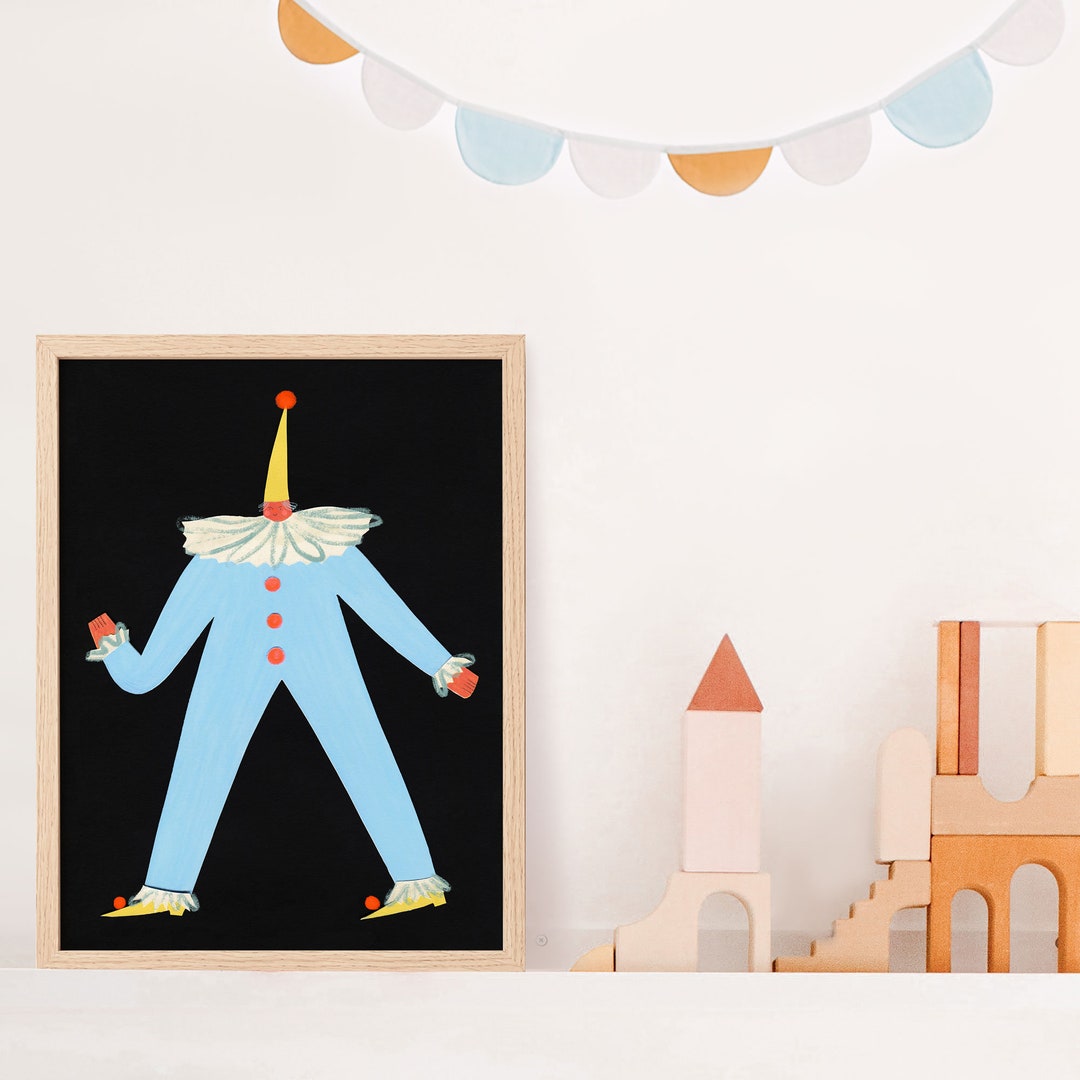 Robin Circus Art Print | Character | Nursery Wall Art | French Clown ...