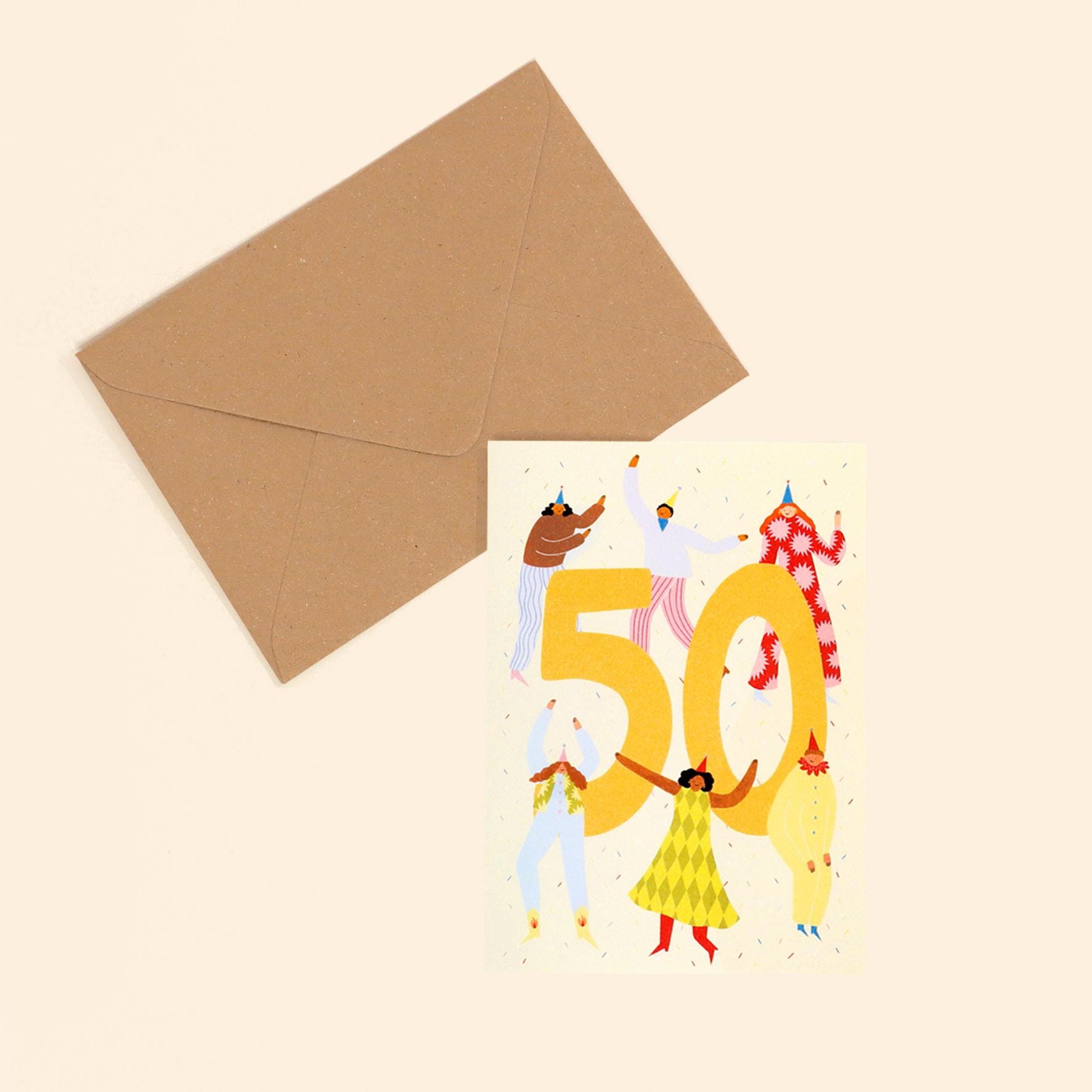 50th Birthday Card, Age 50 Card, Number 50 Fifty Fiftieth, Milestone ...