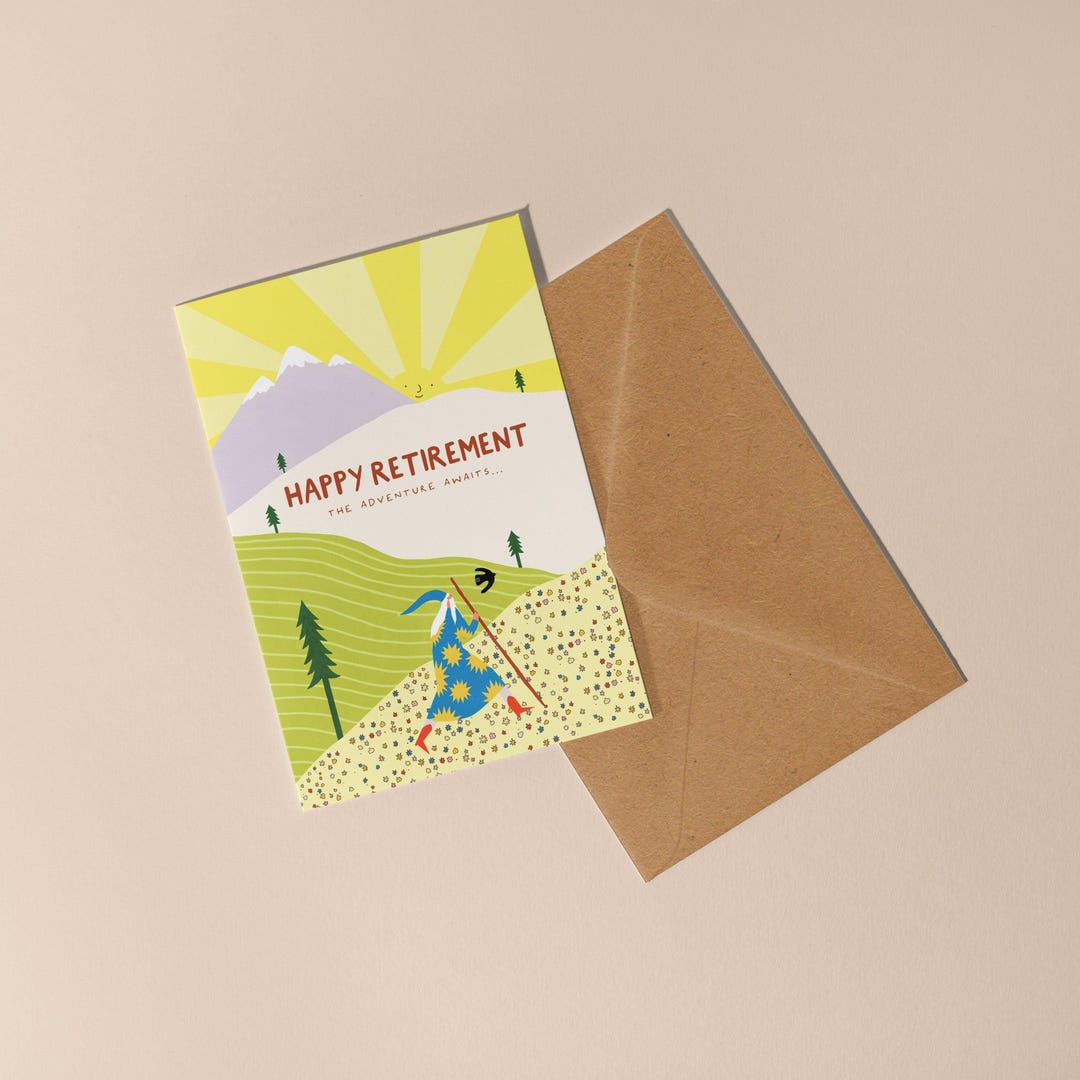 Adventures Retirement Card | Happy Retirement | Nature Card | Men's ...
