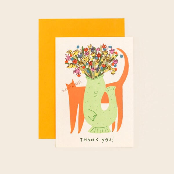 Katze sagt danke karte - Etsy.de