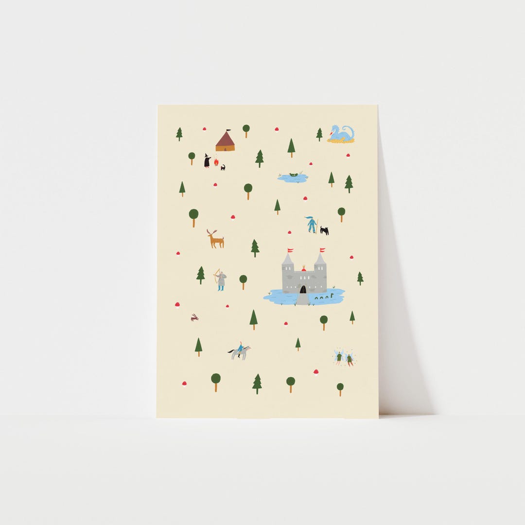 Medieval Enchanted Forest Art | Nursery Wall Art | Fantasy | Woodland ...